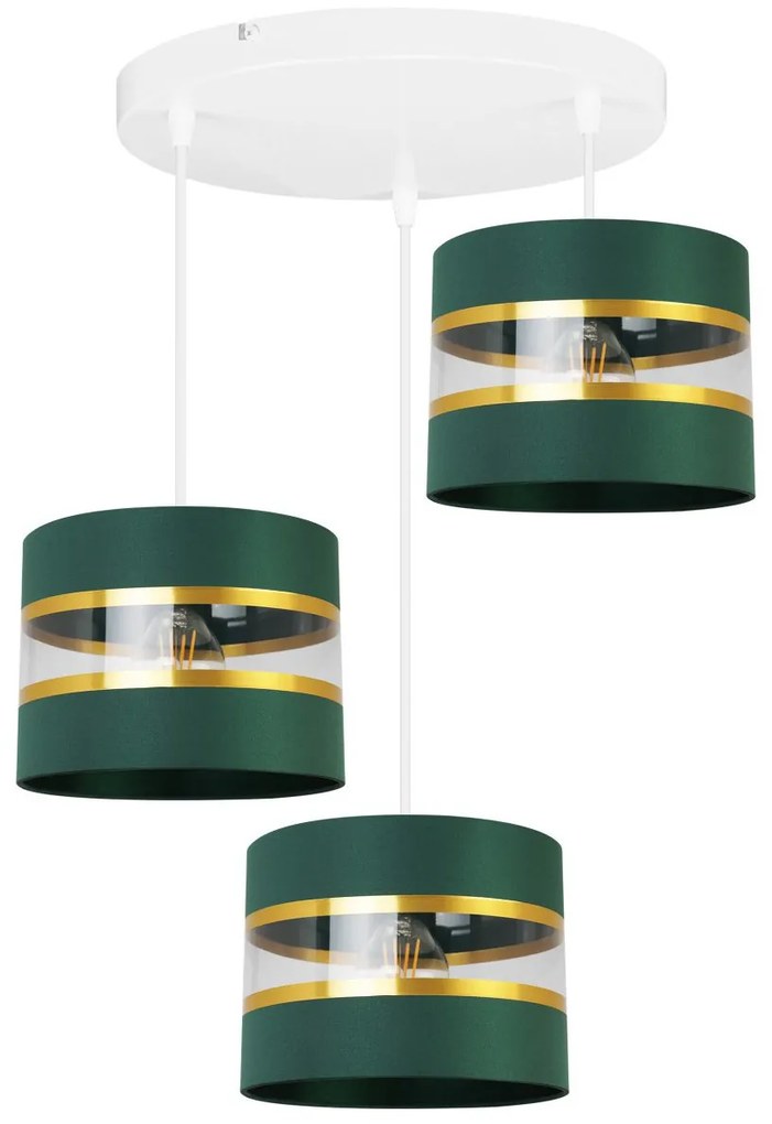 Závěsné svítidlo Elegance, 3x textilní stínítko (mix 6 barev), (výběr ze 2 barev konstrukce), o, g