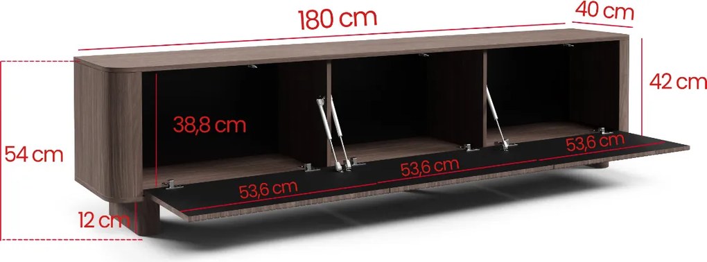 Eka TV stolek TRENTINO, 180 cm Barva/ dekor: Ořech Lincoln