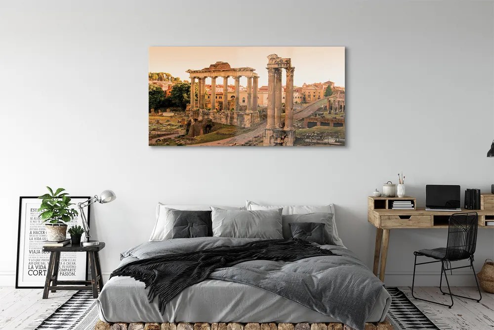 akrylový obraz Řím Roman Forum svítání 140x70 cm