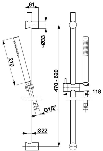 KFA Armatura 841-363-00 - Sprchová sada MOZA nerez