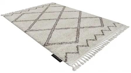 koberec BERBER ASILA B5970, krémovo hnědý střapce, Maroko Shaggy velikost 140x190 cm | krásné koberce cz