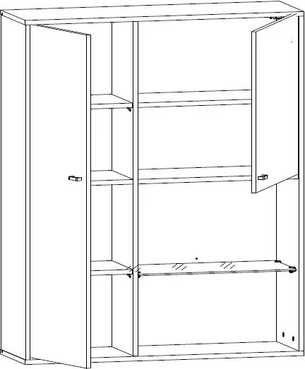 Obývací stěna Cleveland, s osvětlením