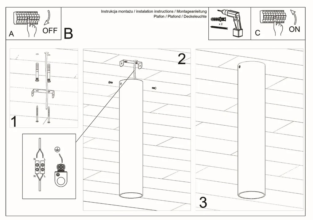 Stropní svítidlo Lagos, 1x černé kovové stínítko, (30 cm)