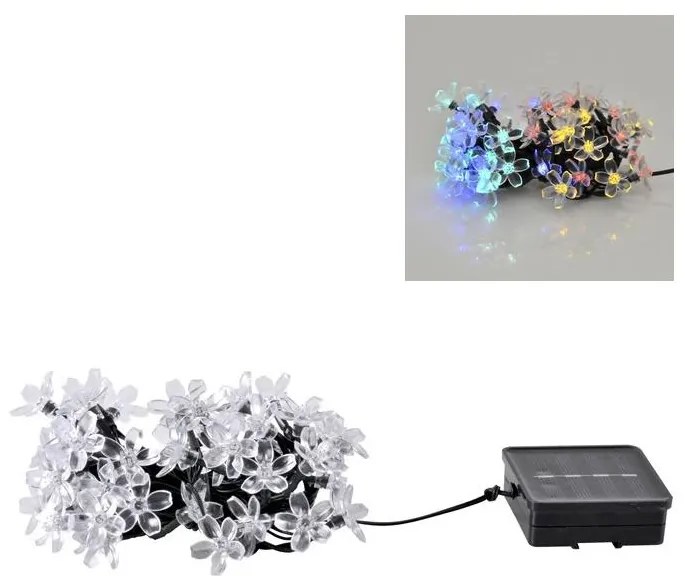 Polux LED RGB Solární řetěz FLOWER 50xLED/1,2V IP44 SA1499