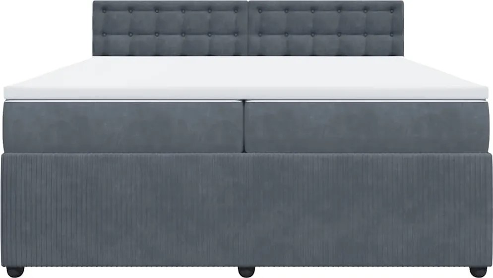Box spring postel s matrací tmavě šedá 200x200 cm samet 3290143