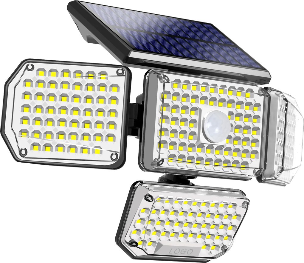 Venkovní solární nástěnné LED osvětlení PIR čidlo,Immax CLOVER-2 s externím panelem, 5W