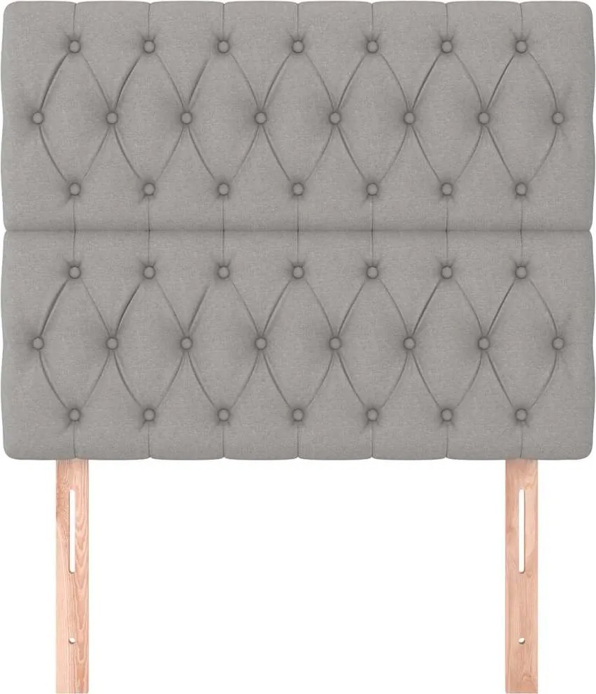 Čelo postele světle šedé 90x7x118/128 cm látkové 3116650