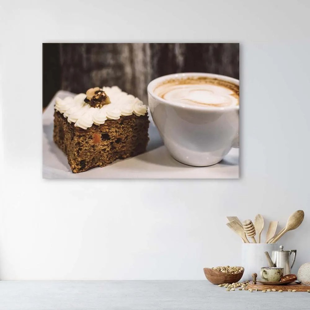 Gario Obraz na plátně Cappuccino a kousek dortu Rozměry: 60 x 40 cm