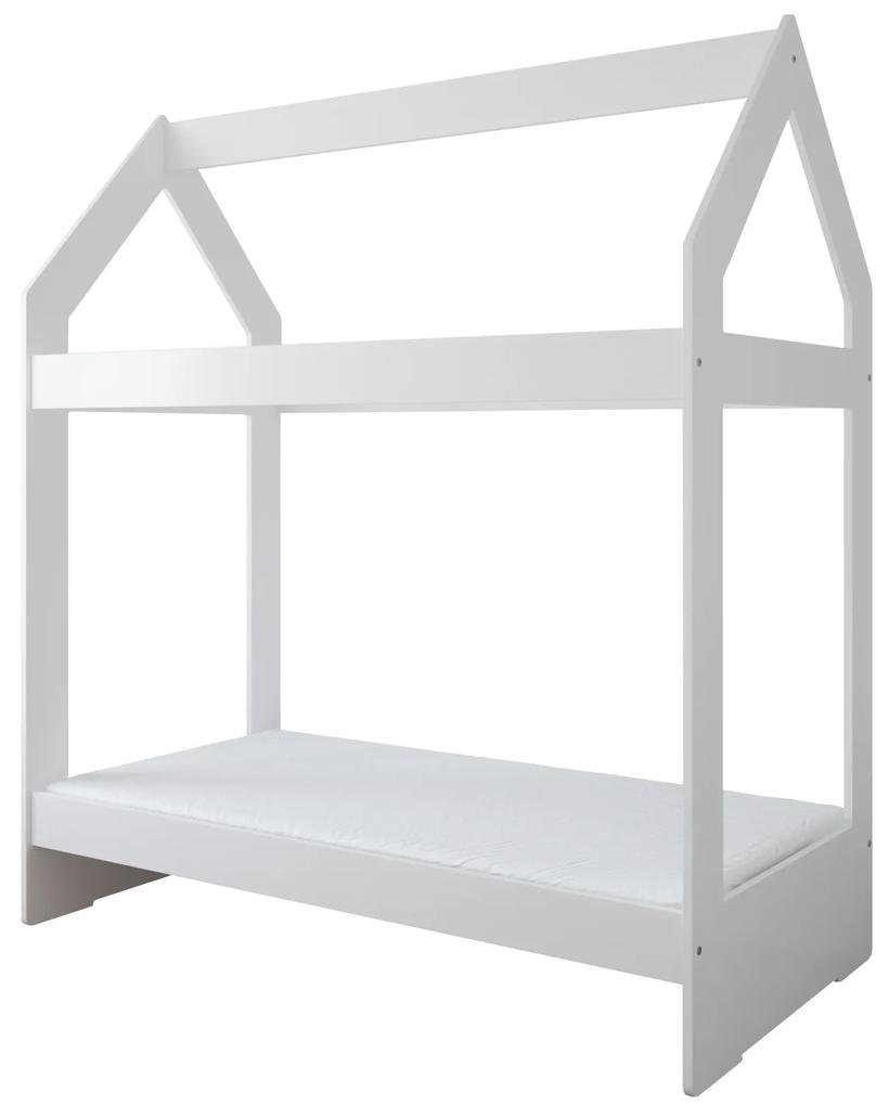 BabyBeds Dětská postel DOMEČEK bílá Velikost postele: 180x80 cm, Barevné provedení: Bílá, Úložný prostor: Ne, bez úložného prostoru Bílá