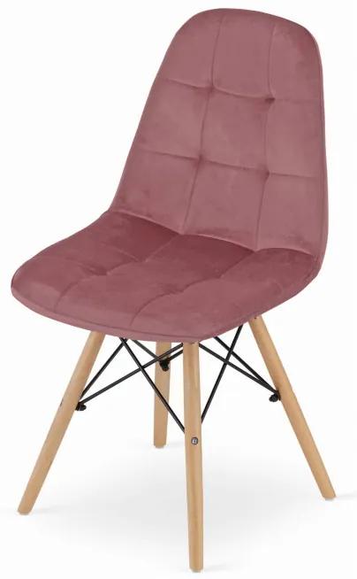 Set čtyř jídelních židlí DUMO sametové růžové (4ks)