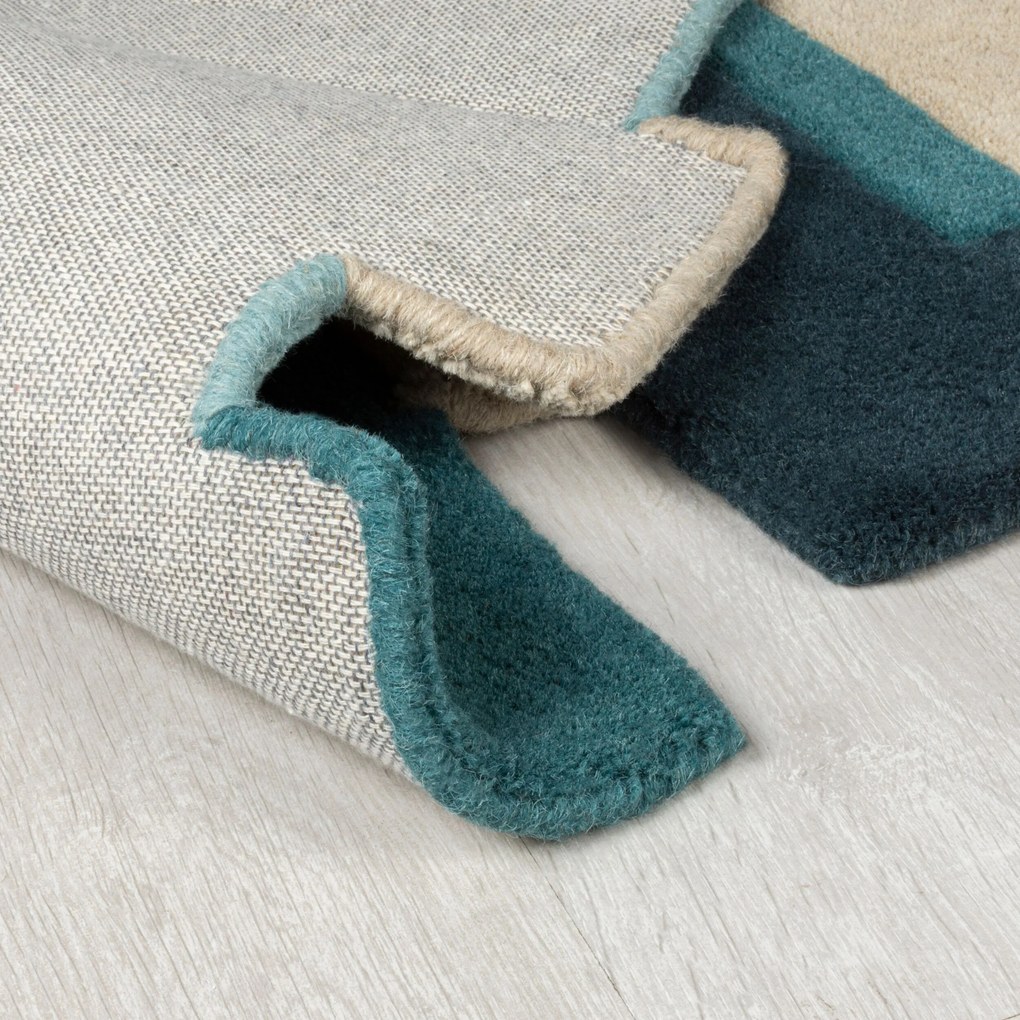 Flair Rugs, Kusový koberec Abstract Collage Teal, 150x240, modrá, vícebarevná, kancelář