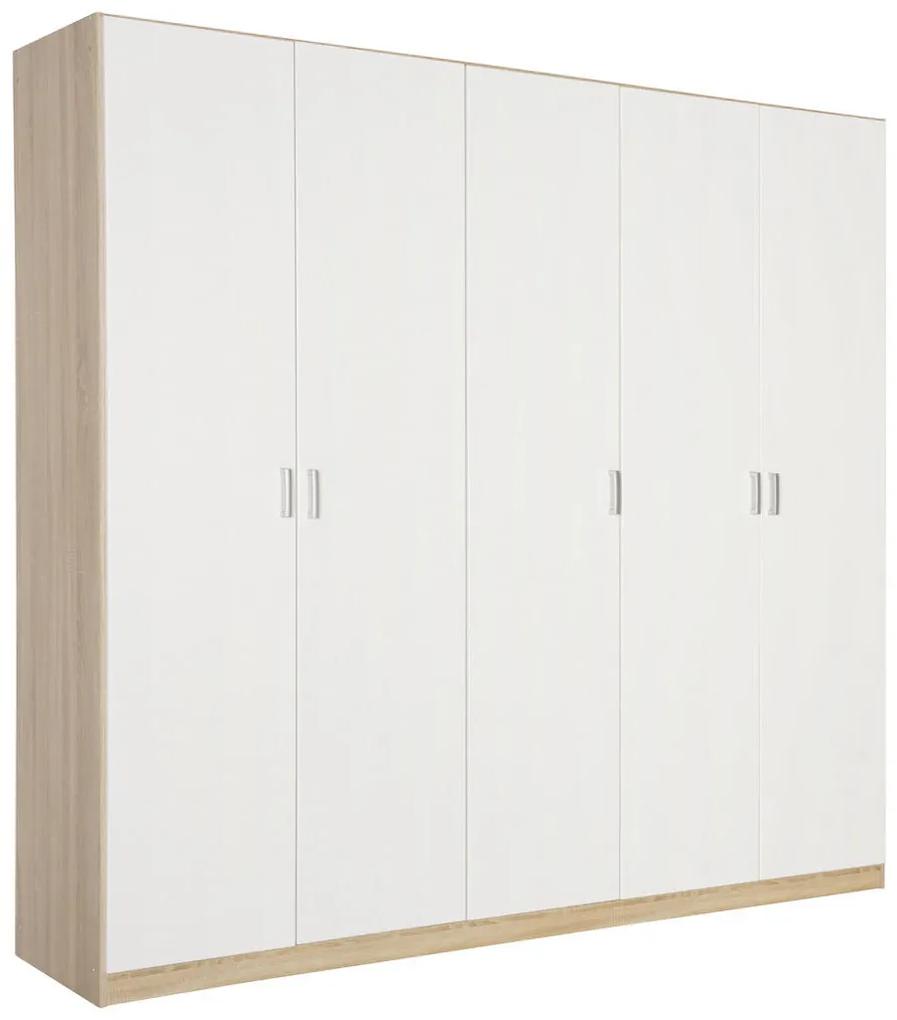 XXXLutz SKŘÍŇ S OTOČNÝMI DVEŘMI, bílá, Sonoma dub, 226/210/54 cm Boxxx - Skříně s otočnými dveřmi