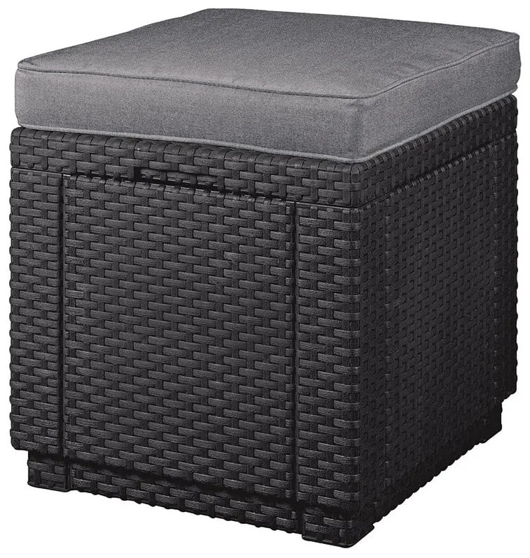 Tmavě šedý zahradní taburet Cube – Keter