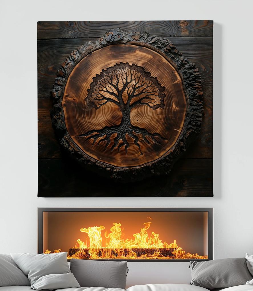 Obraz na plátně - Strom života Triess, dřevo styl FeelHappy.cz Velikost obrazu: 140 x 140 cm
