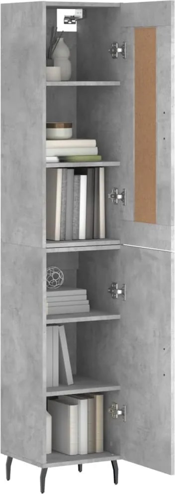 Skříň highboard betonově šedá 34,5x34x180 cm kompozitní dřevo 3200149