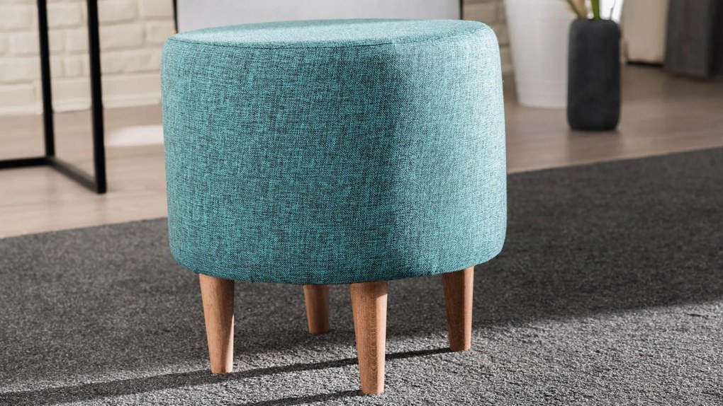 Atelier del Sofa Taburet Liza - Turquoise, Tyrkysová