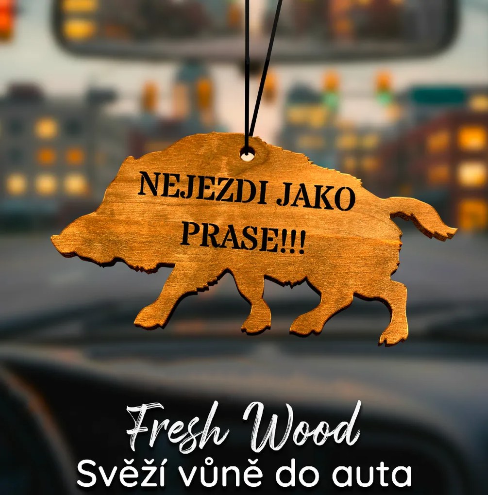 Ahome CZ Dřevěná vůně do auta – Prase