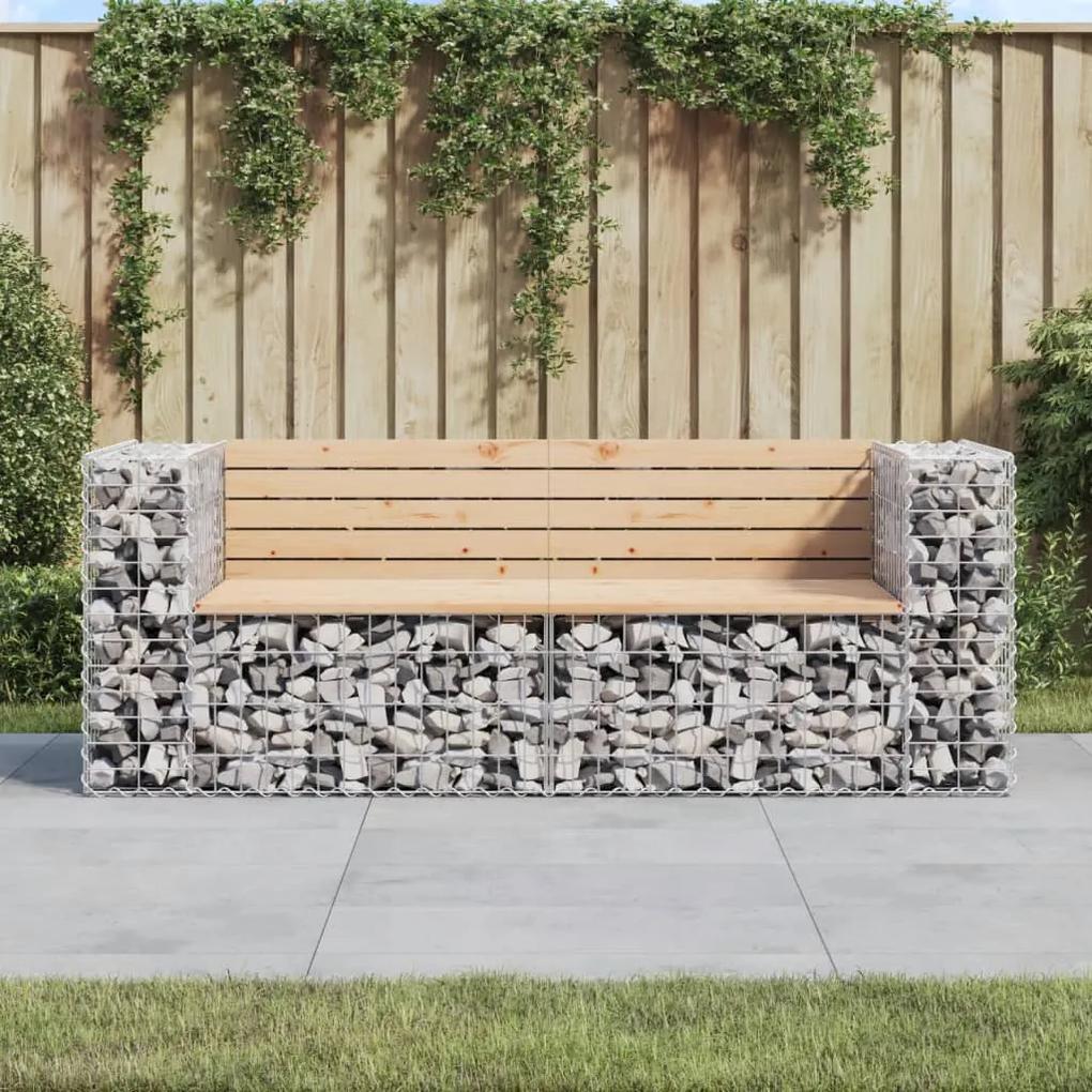 Zahradní lavice gabionový design 184x71x65,5cm masivní borovice - Default Title