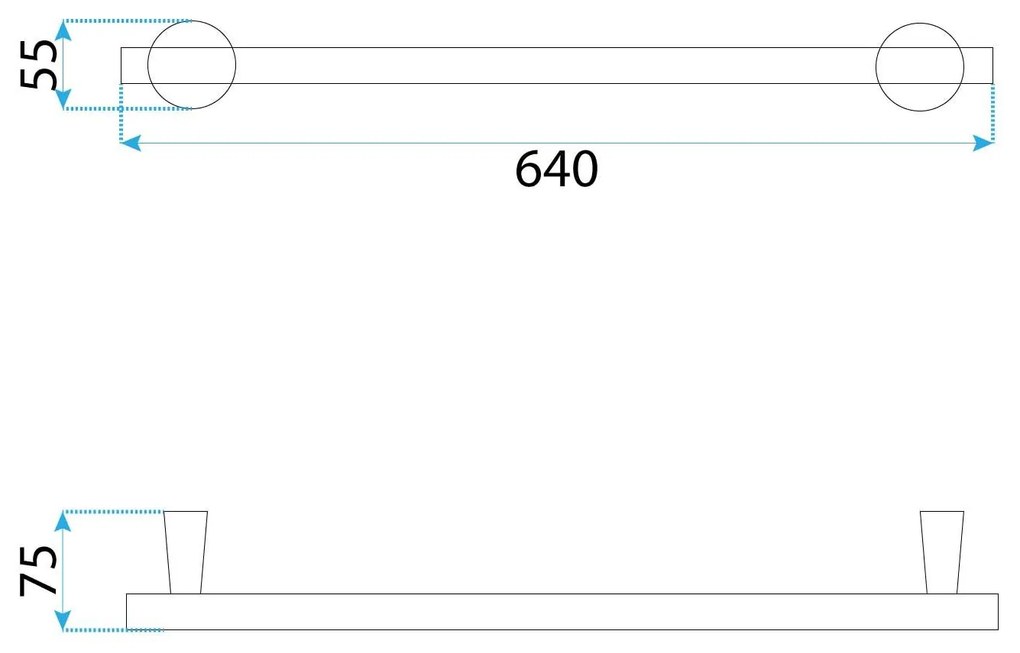 Rea Aristo, koupelnový věšák 64cm, 16101, zlatá matná, REA-98505
