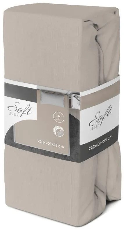 Bavlněné Jersey prostěradlo SOFT 180x200 cm + 25 cm šedé