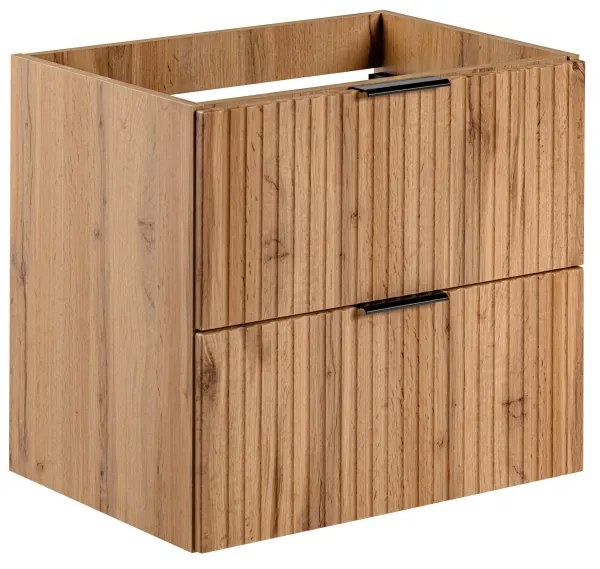COMAD Závěsná skříňka s umyvadlem - ADEL 82-60 oak, šířka 60 cm, dub votan/matná šedá