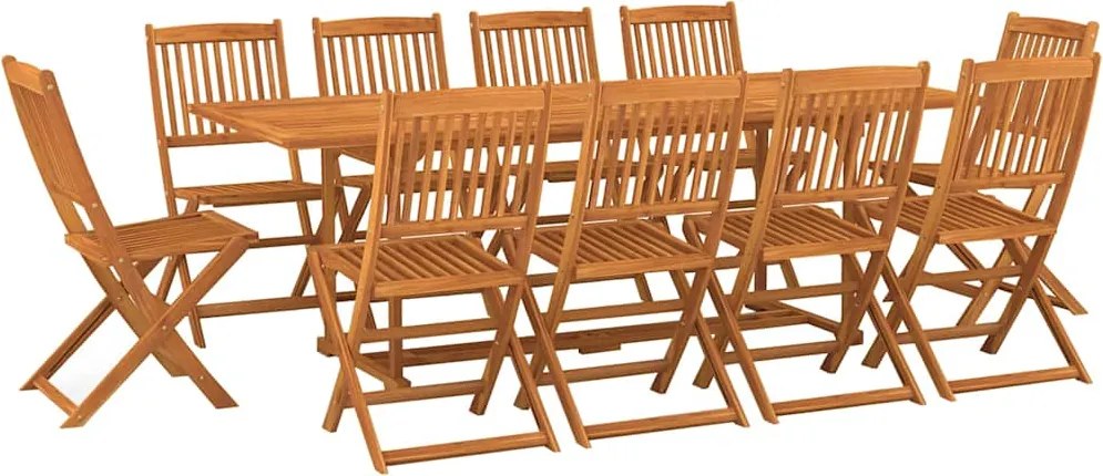 11dílný zahradní jídelní set 220x90x75cm masivní akáciové dřevo 3086989