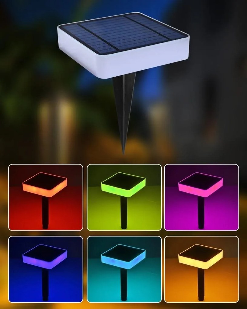 Zahradní osvětlení immax neo lite smart solární svítidlo square, rgb, ip65, bt, tuya,1w
