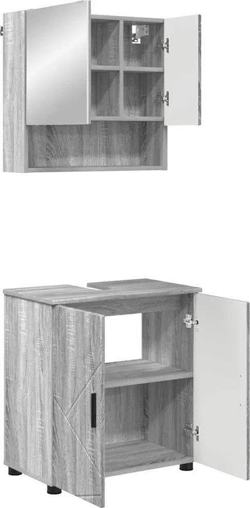 Sada koupelnového nábytku 2 ks Šedá Sonoma 61 x 35 x 64 cm 3392939