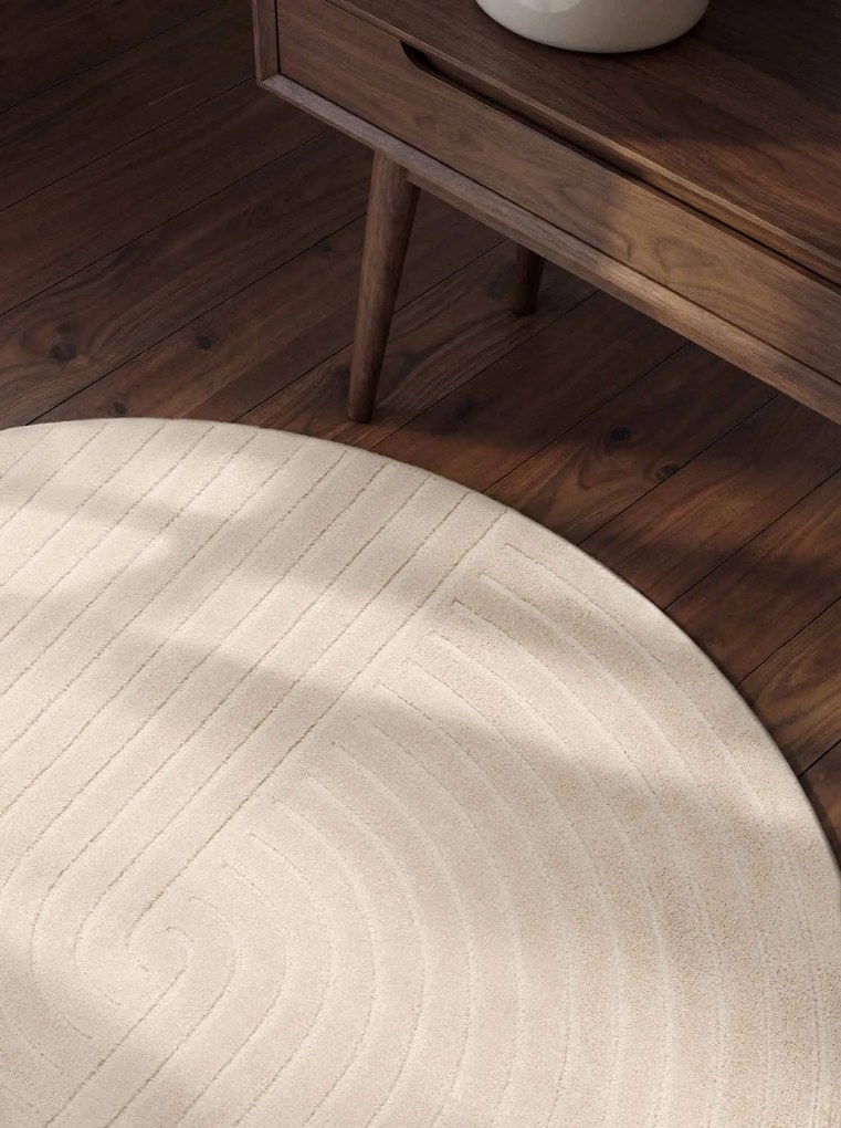 Vikosa, Kusový koberec Vikosa Arcura 106269 Cream White kruh, 200x200 (průměr) kruh, bílá, ložnice