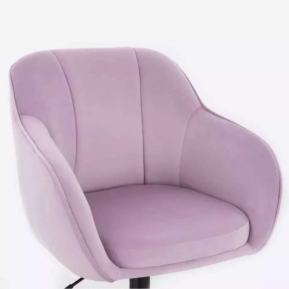 LuxuryForm DESIGN Barová židle AVOLA VELUR na zlaté kulaté podstavě - levandule