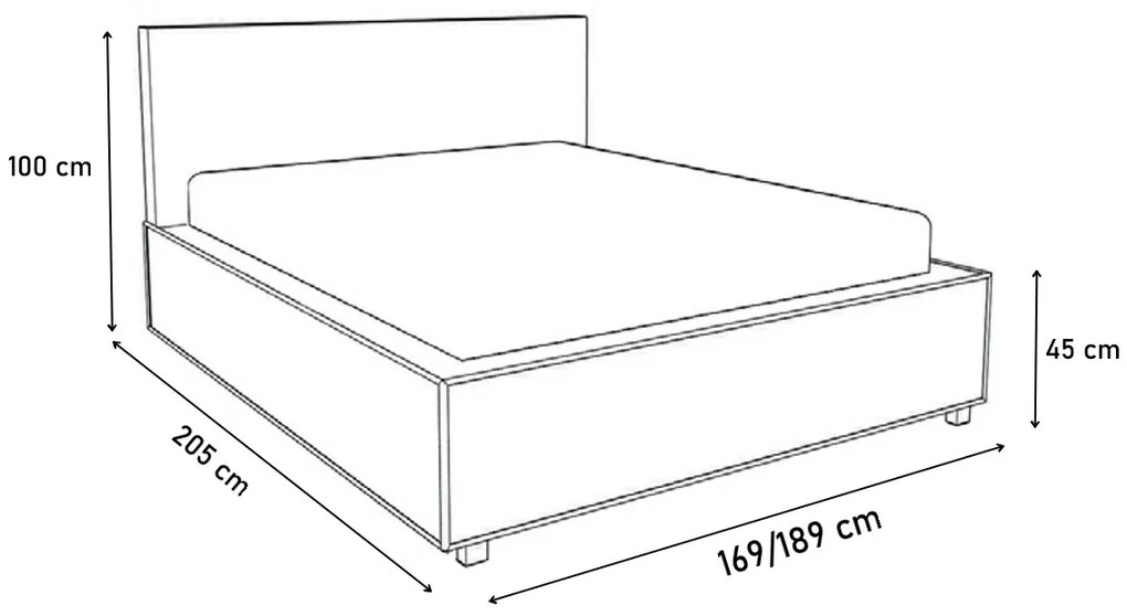 Expedo Postel COLORADO L-2, 180x200, dub lefkas tmavý