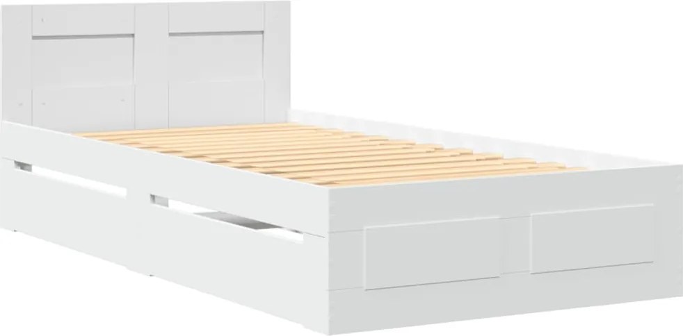 Rám postele s čelem bez matrace bílý 100x200 cm 3295576