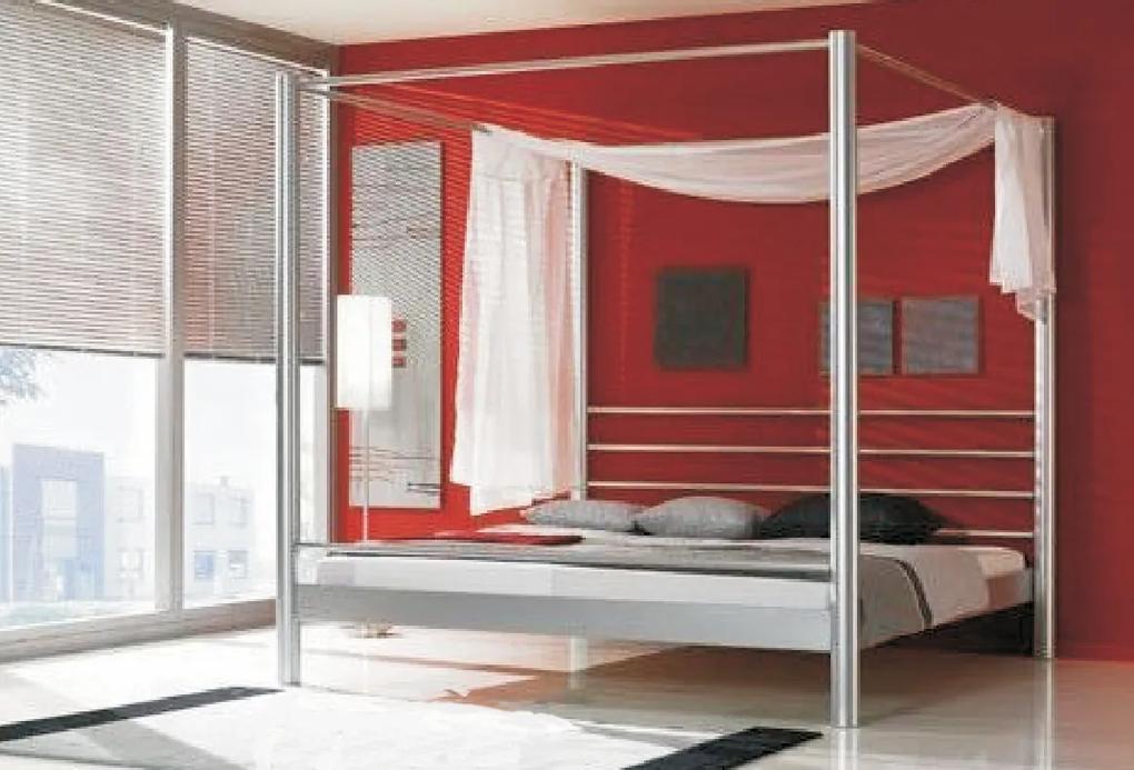 Nábytek ATIKA s.r.o. Kovová postel LARA SILBER - nebesa Povrchová úprava: na přání dle RAL, Rozměr: 180 x 200 cm