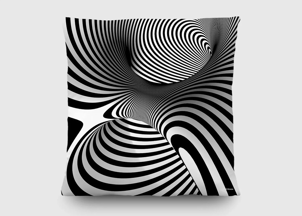 Dekorativní polštářek Černá a Bílá Abstrakce | 45 x 45 cm | DCN3608