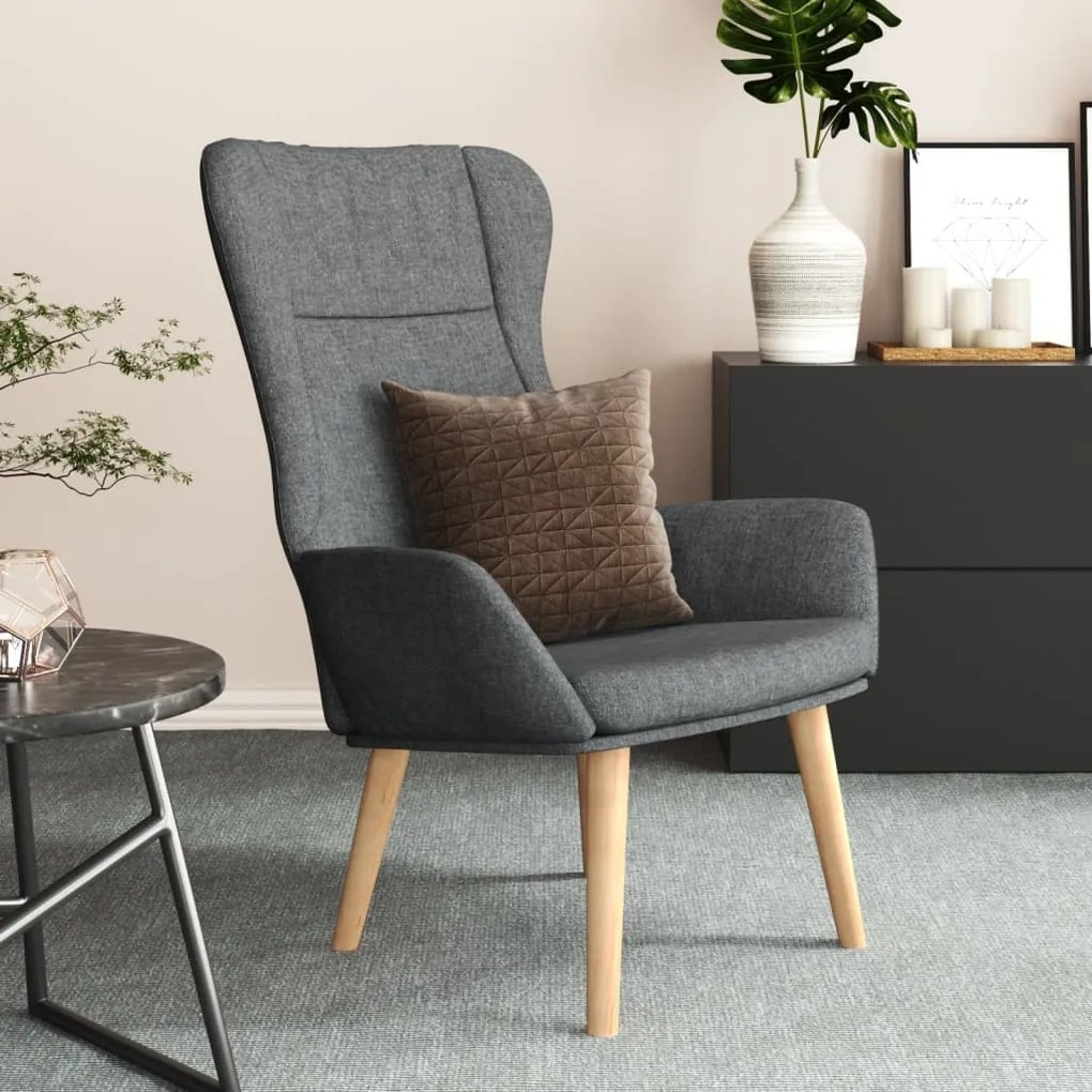 Relaxační židle tmavě šedá textil 341395