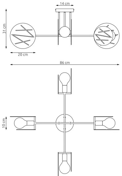 Lustr na tyči FRICK 4xE27/15W/230V černá