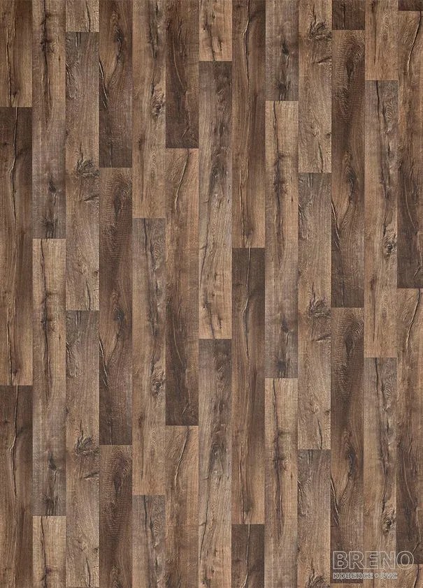Breno PVC MAXIMA PLUS Hunter Oak S44 – tmavé dřevo, šíře 400 cm