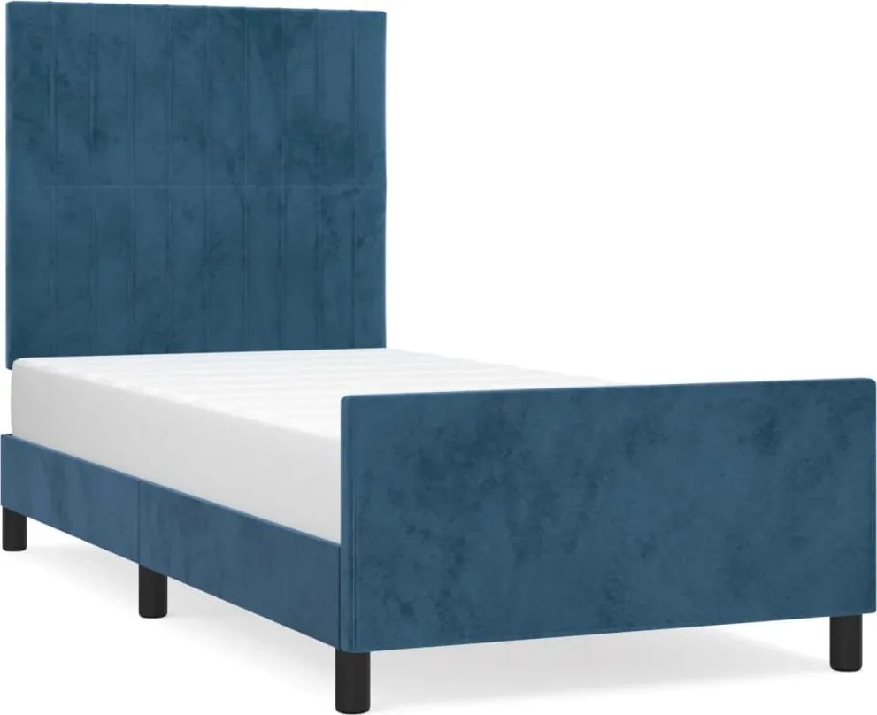 vidaXL Rám postele bez matrace 90 x 200 cm samet [3125856] Barva: světle šedá