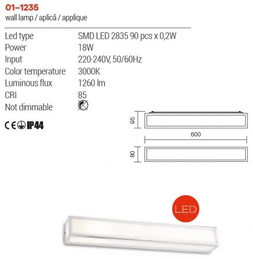 Redo Nástěnné LED svítidlo EGO, d. 60 cm