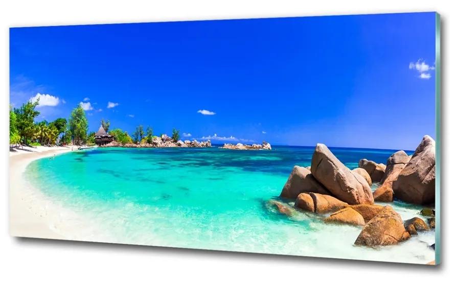Wallmuralia Fotoobraz na skle Pláž Seychely 100x50