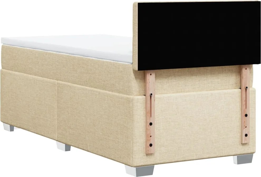 Box spring postel s matrací krémová 90x190 cm textil 3285762