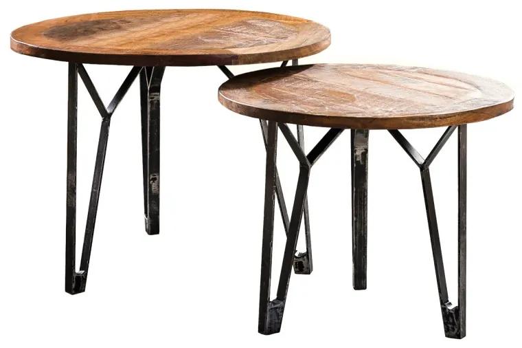 Konferenční stolky Cato - set 2 ks Recycled wood