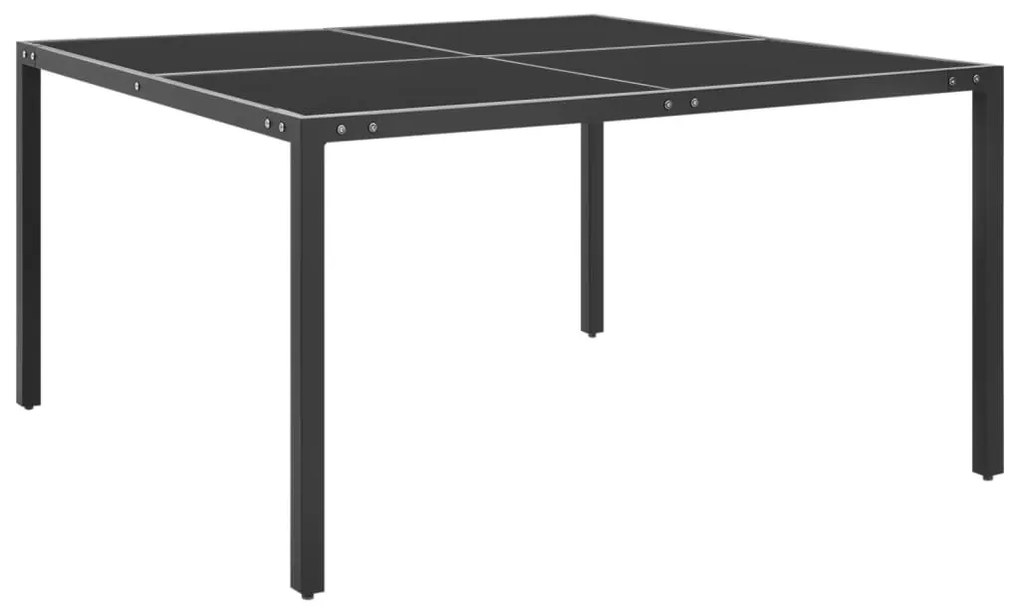 Zahradní stůl antracitový 130 x 130 x 72 cm ocel a sklo 313093