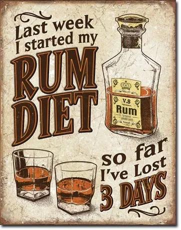 Plechová cedule Rum Diet, (30 x 42 cm)