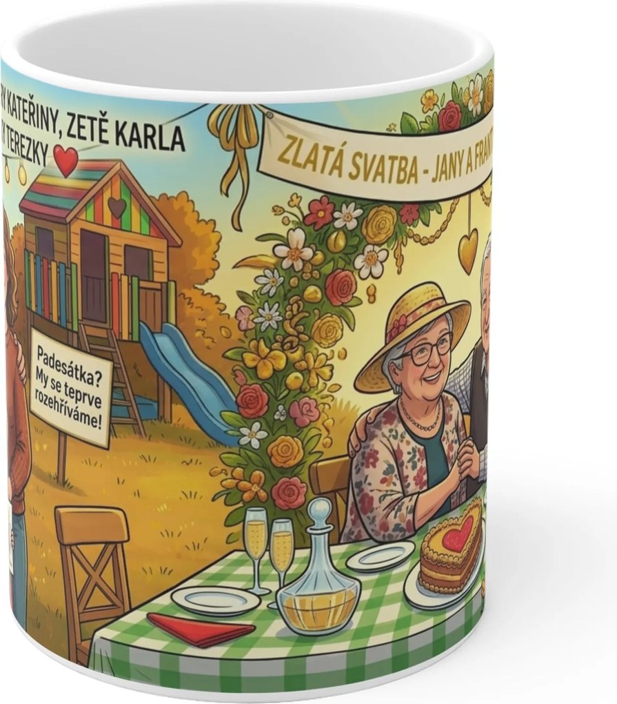 Personalizovaný hrnek z vlastní fotky pro rodinu – Komiksový styl