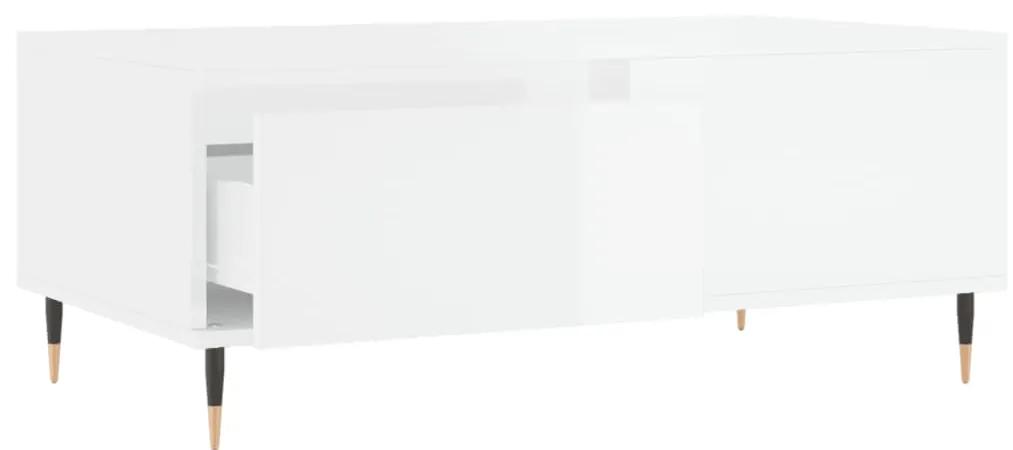 Konferenční stolek bílý s leskem 90x50x36,5 cm kompozitní dřevo - Default Title