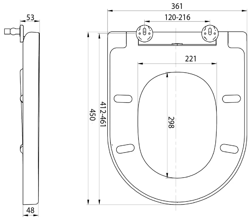 Aqualine DONA WC sedátko, Soft Close, bílá - FD121