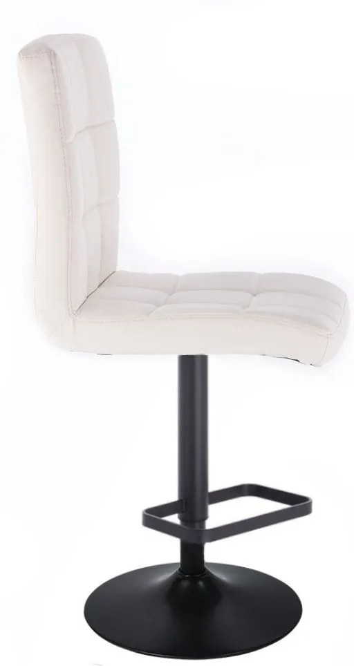 LuxuryForm DESIGN Barová židle TOLEDO na černé kulaté podstavě - bílá