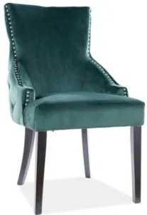 Casarredo Jídelní čalouněná židle JIRI VELVET zelená/černá