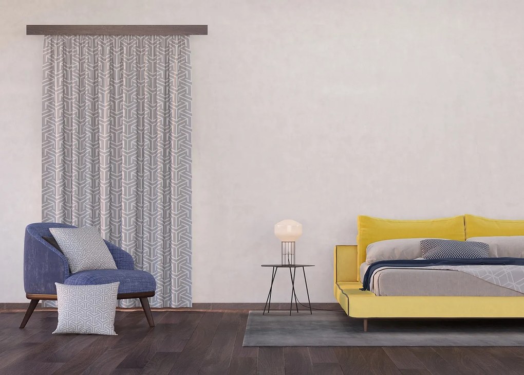 Dekorativní polštářek Geometrický Orientální Ornament na Šedém Pozadí | 45 x 45 cm | DCN3628